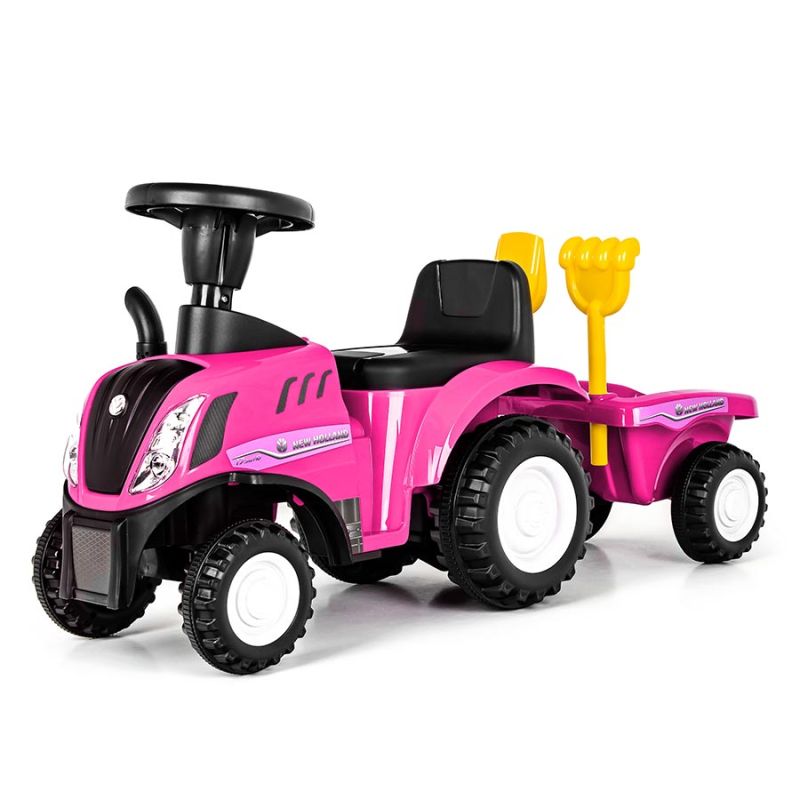 Jeździk pchacz traktor z przyczepą New Holland T7 - różowy - Sklep ...
