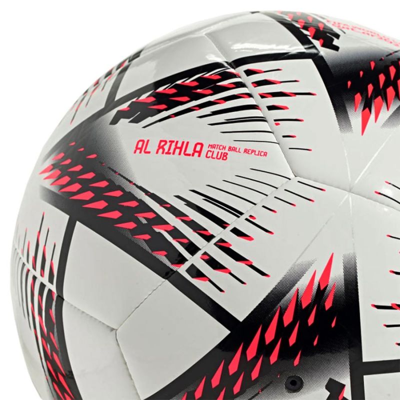 Piłka nożna Adidas Al Rihla Club Ball H57778 - biało-czarno-różowa 5 ...